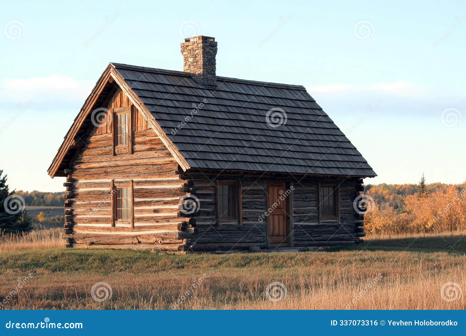 Charming Traditional Log Cabin Showcasing Rustic North American ...