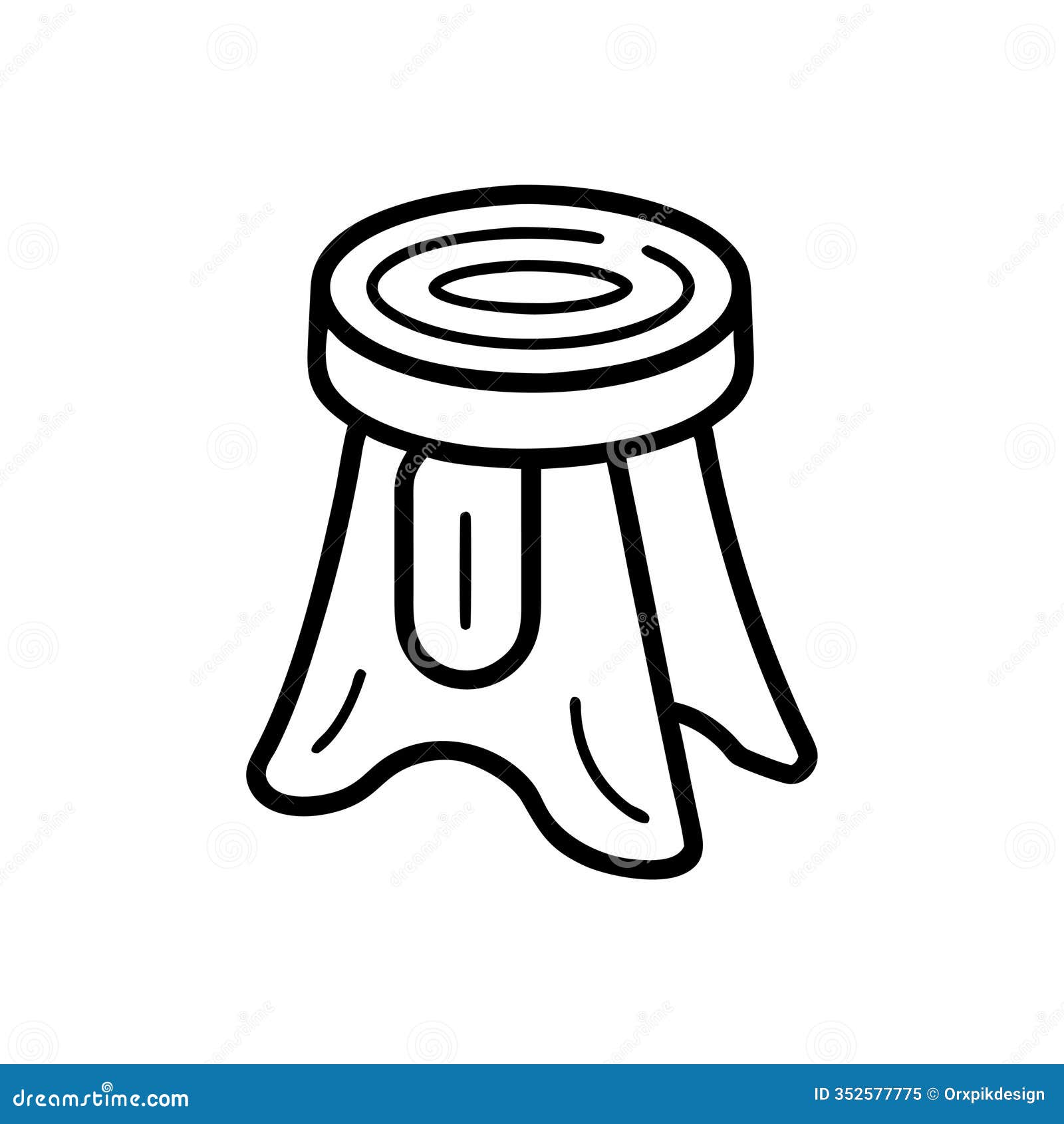 Charming Tree Stump Stool for Rustic Decor Stock Illustration ...