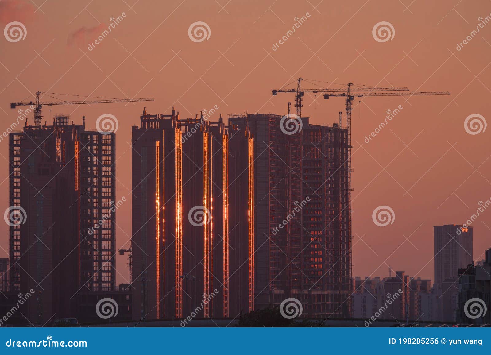 Charming Urban Night View at Dusk Stock Photo - Image of background ...