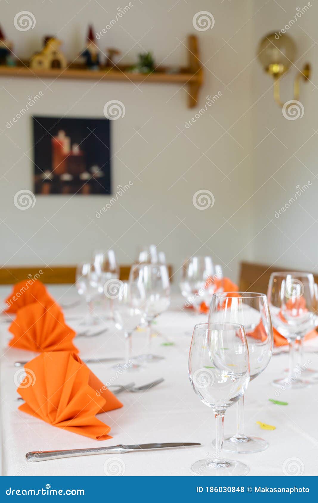 Charming and Warm Table and Place Settings Interior Shot of a ...