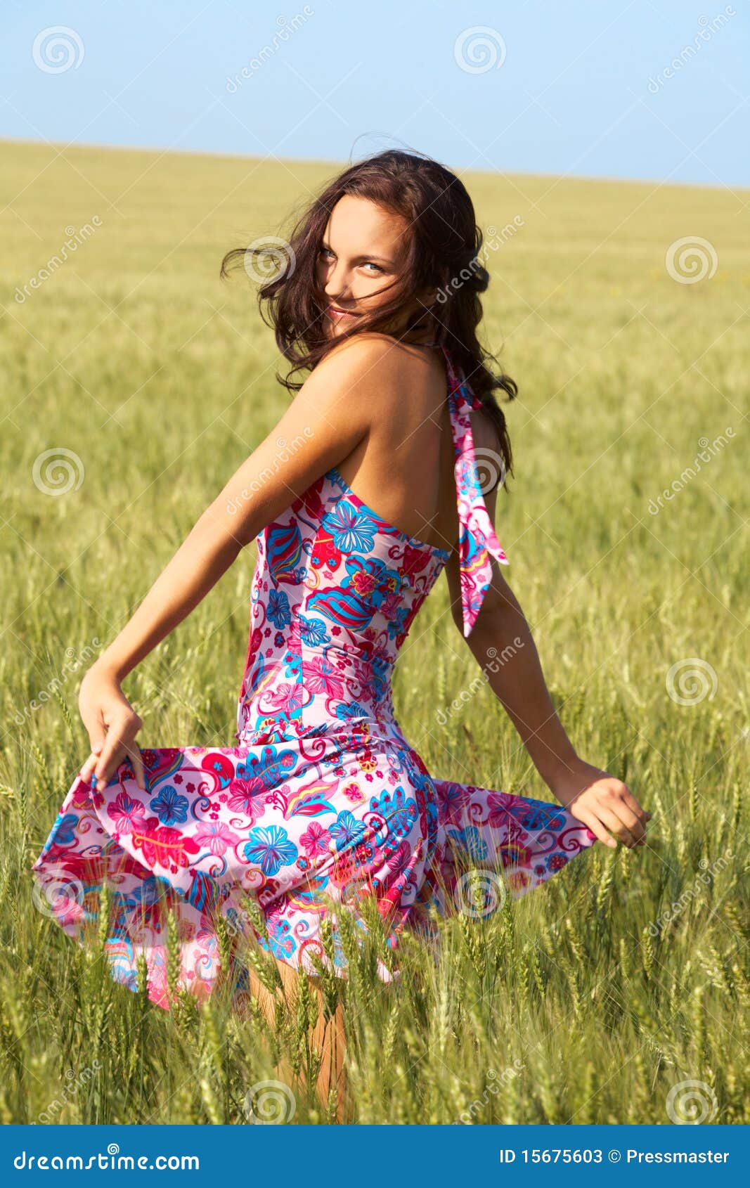 Charming woman stock image. Image of brunette, heaven - 15675603