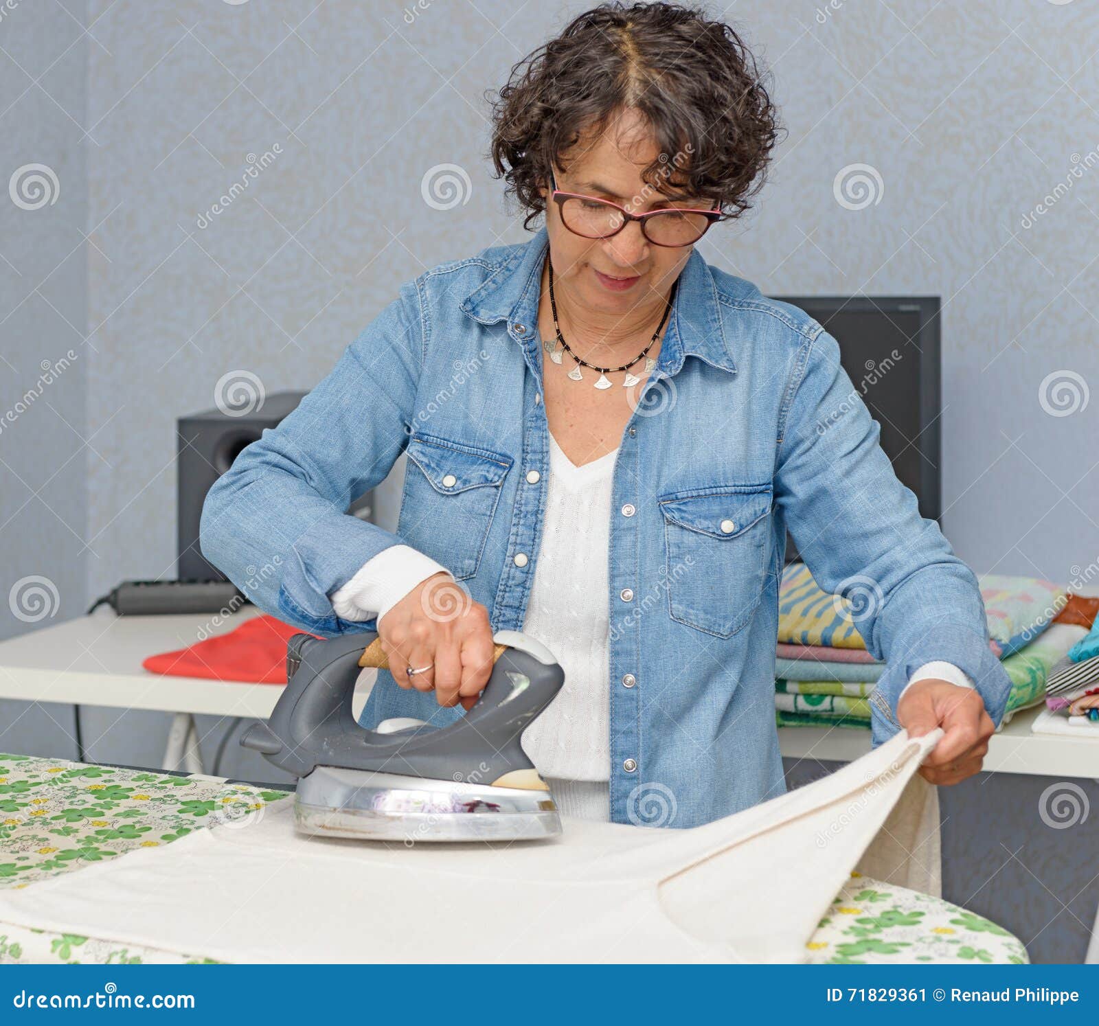 Charming Woman Doing the Ironing Stock Image - Image of women ...