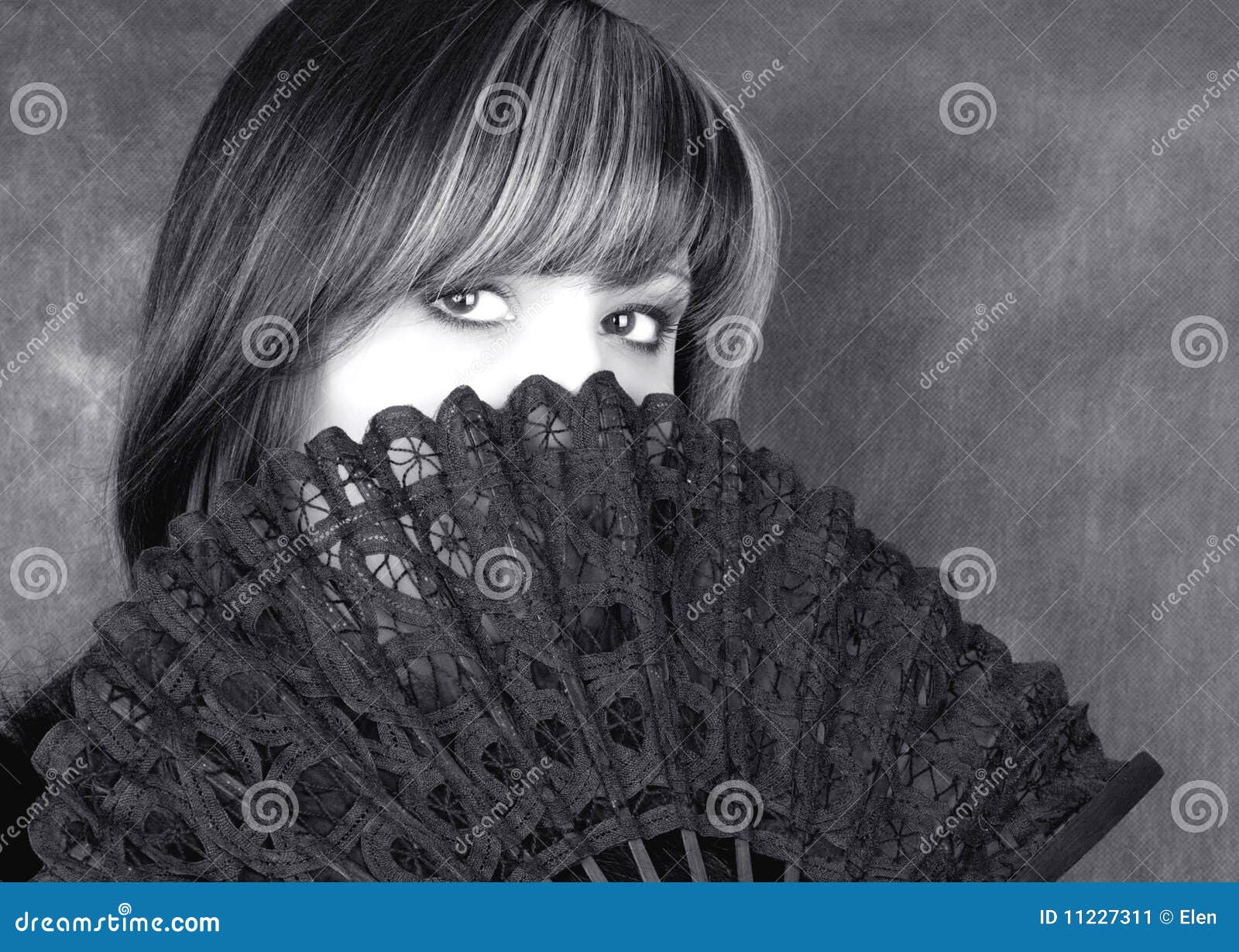 Charming Woman. Portrait in Black & White Stock Image - Image of female ...