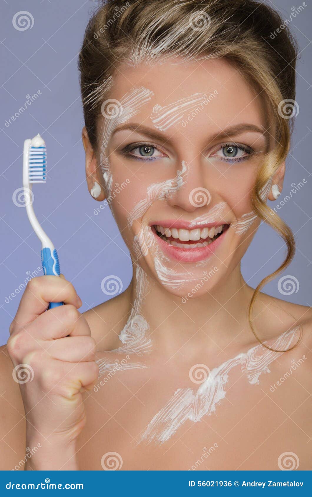 Charming Woman with Toothbrush and Toothpaste Stock Photo - Image of ...