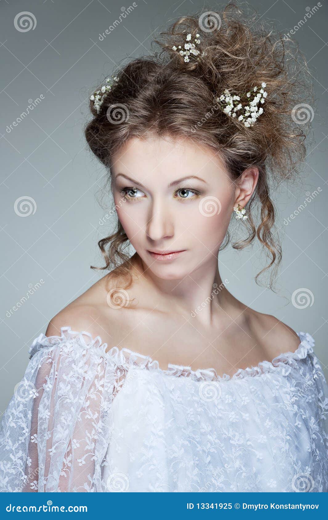 Charming Woman in White Dress Stock Image - Image of dress, pretty ...