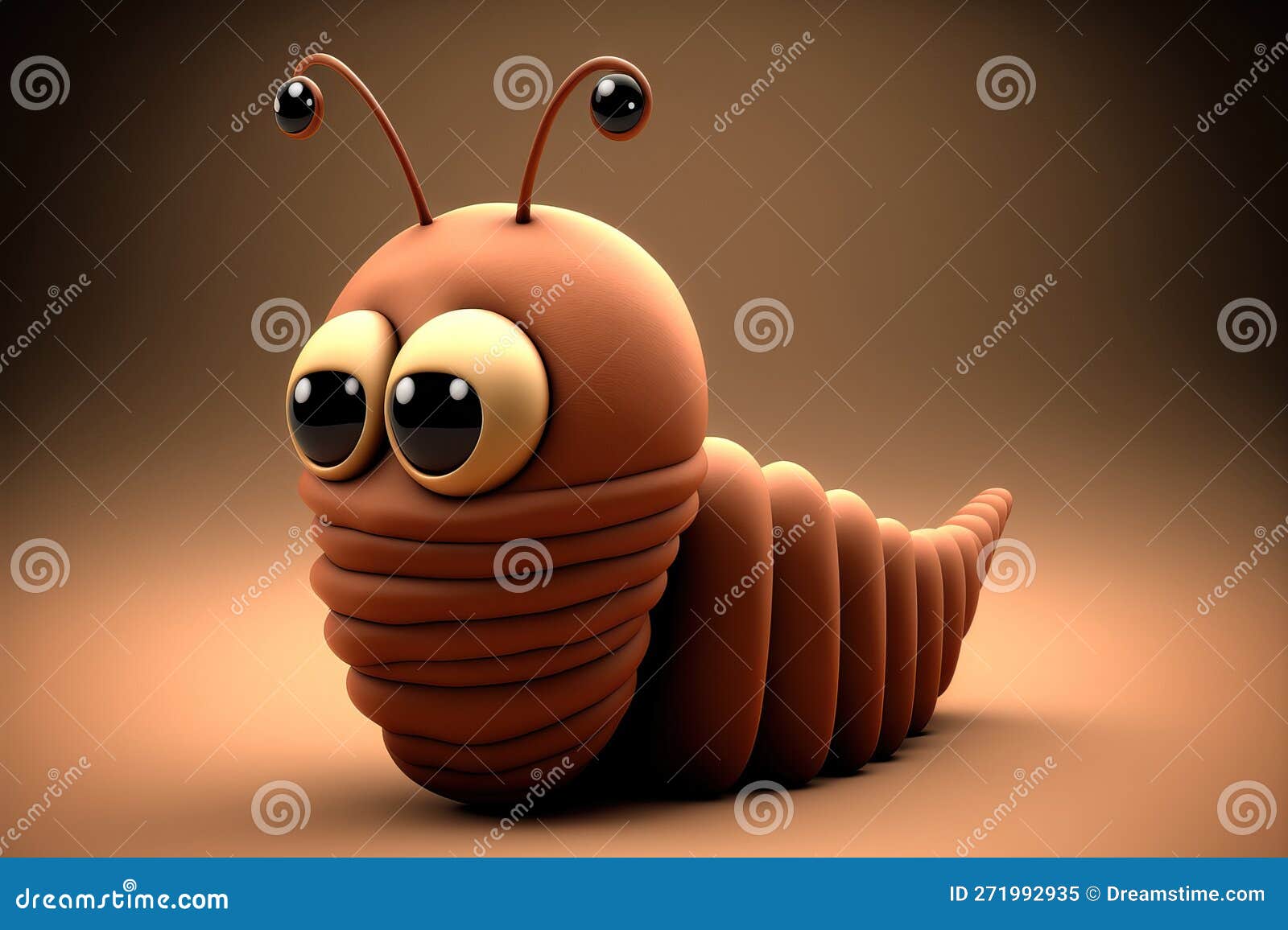 Charming worm cartoon stock illustration. Illustration of cute - 271992935