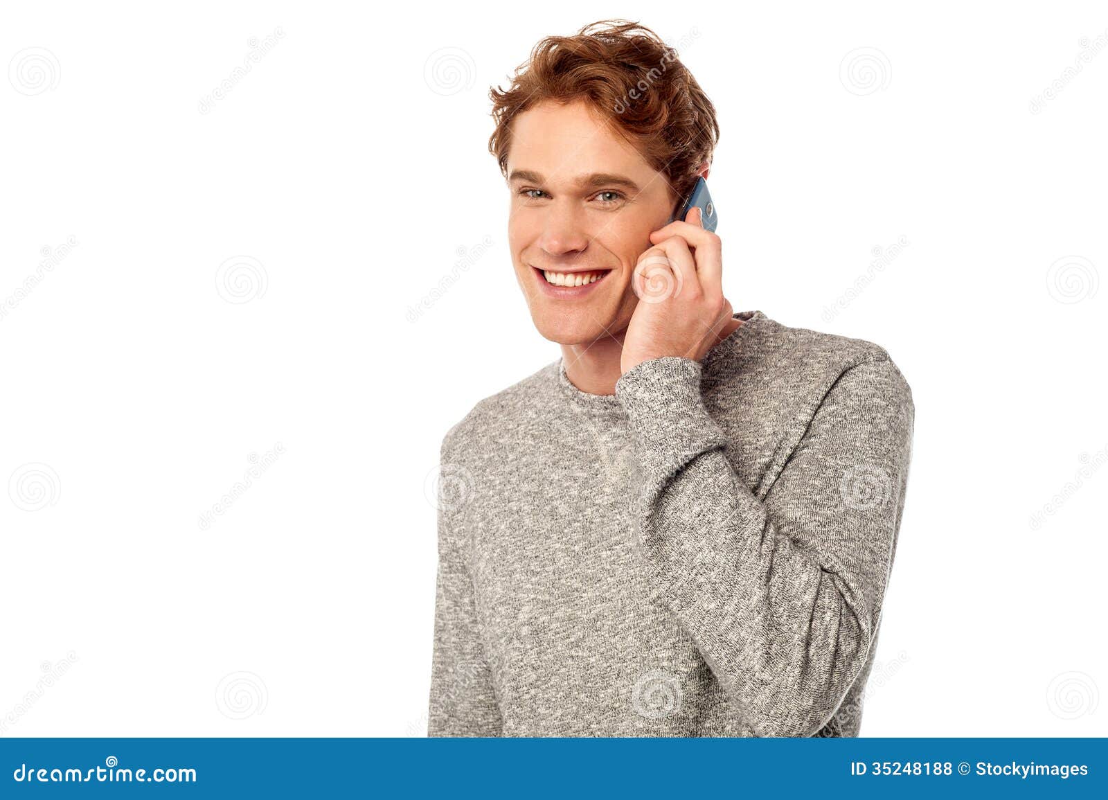 Charming Yong Guy Communicating Stock Photo - Image of elegant ...