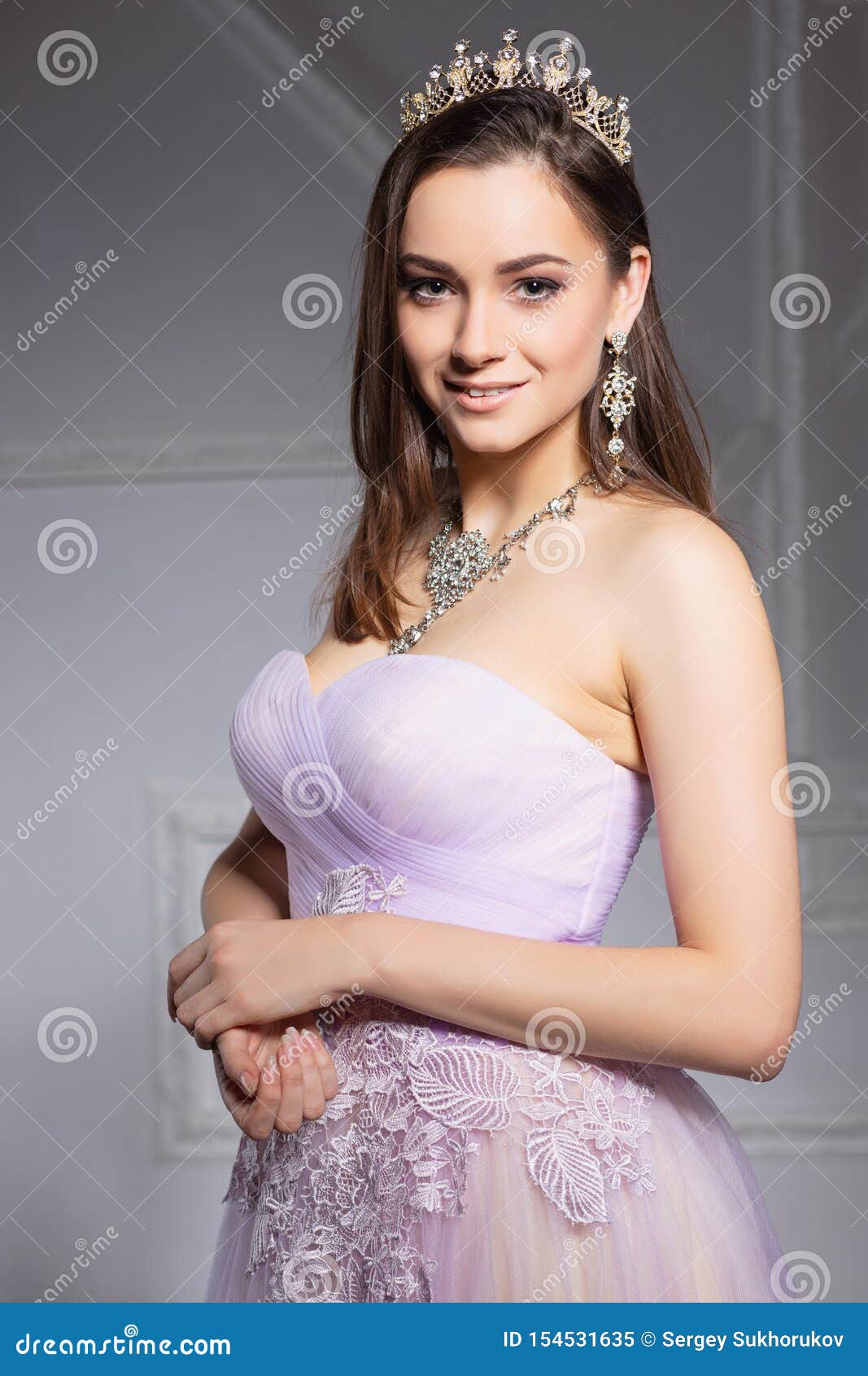 Charming Young Brunette Posing in the Studio Stock Image - Image of ...