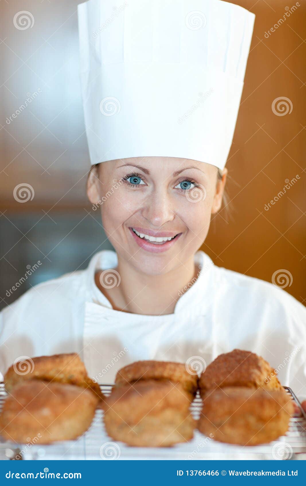 Charming Young Chef Baking Scones Stock Photo - Image of confident ...