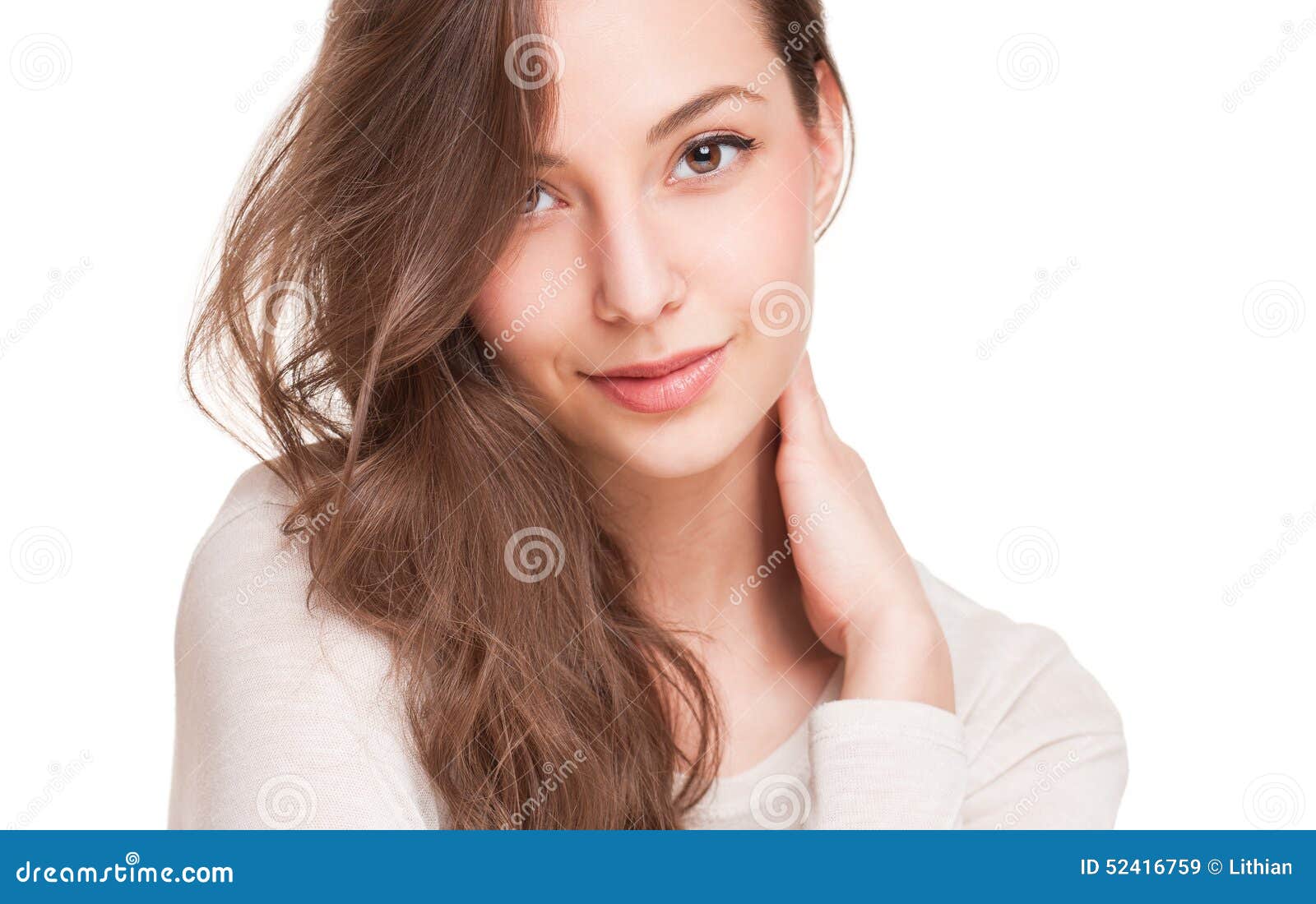 Charming Young Expressive Brunette. Stock Image - Image of sitting ...