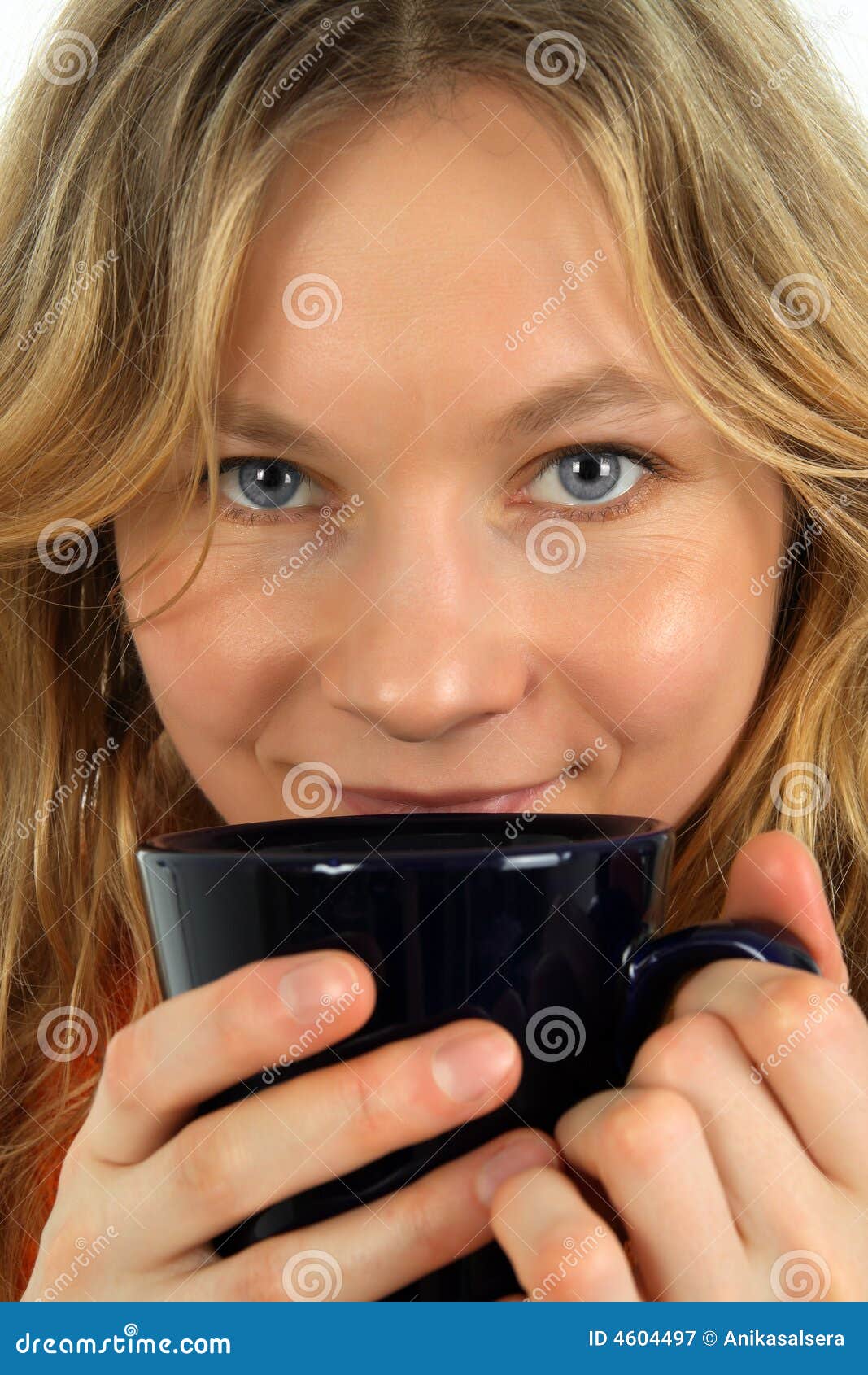 Charming Young Woman Drinking Tea Stock Image - Image of beautiful ...