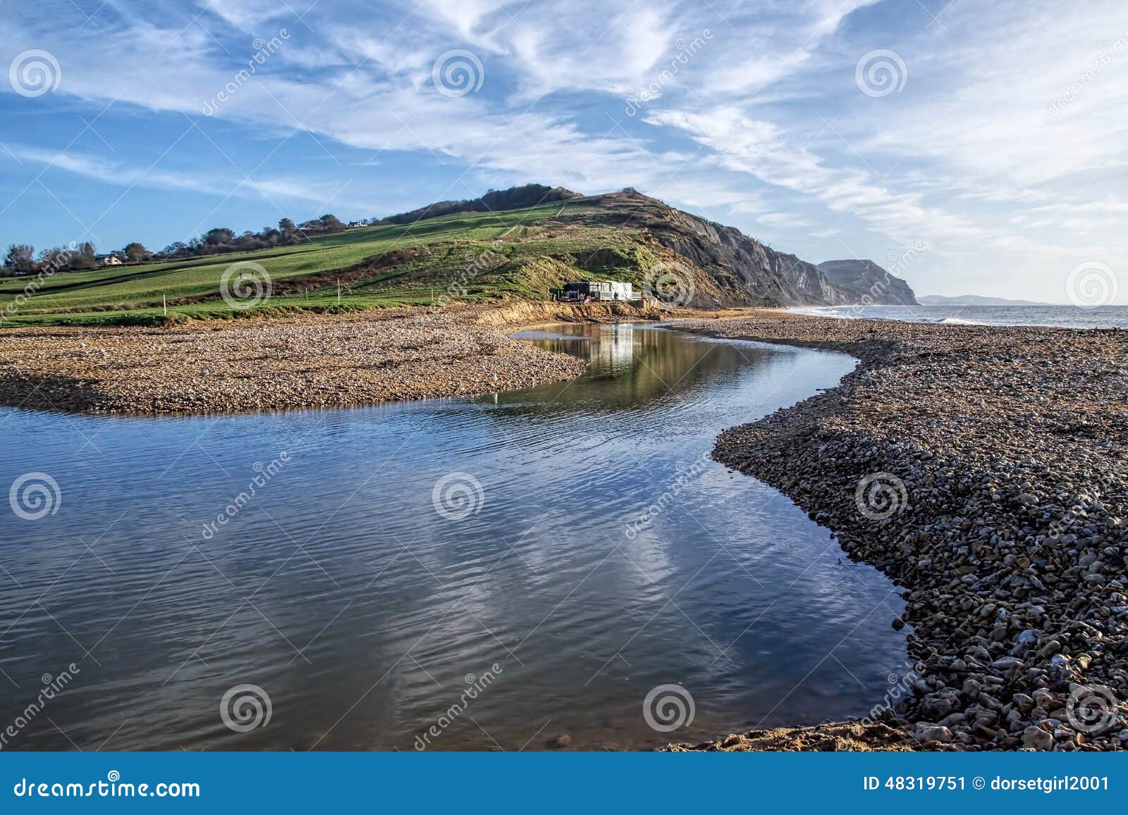 Charmouth - Dorset stock image. Image of charmouth, river - 48319751