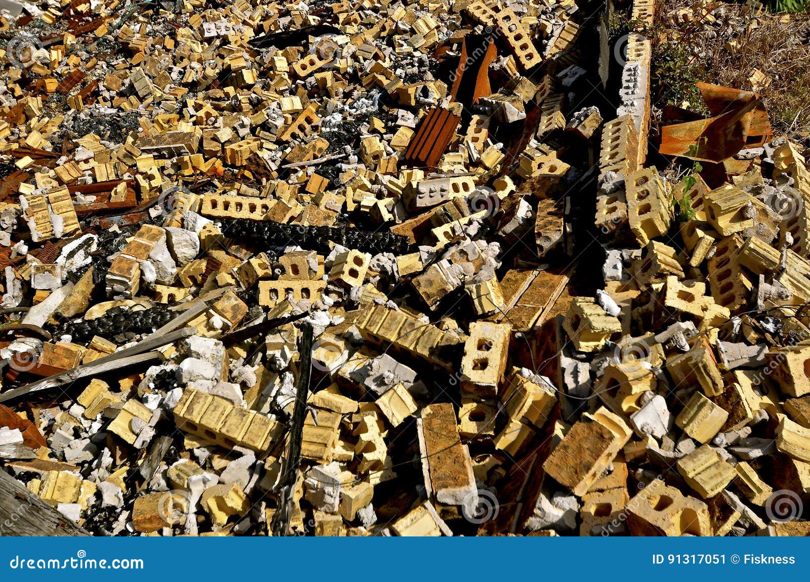Charred Bricks after a Fire Stock Image - Image of foundation, blazing ...