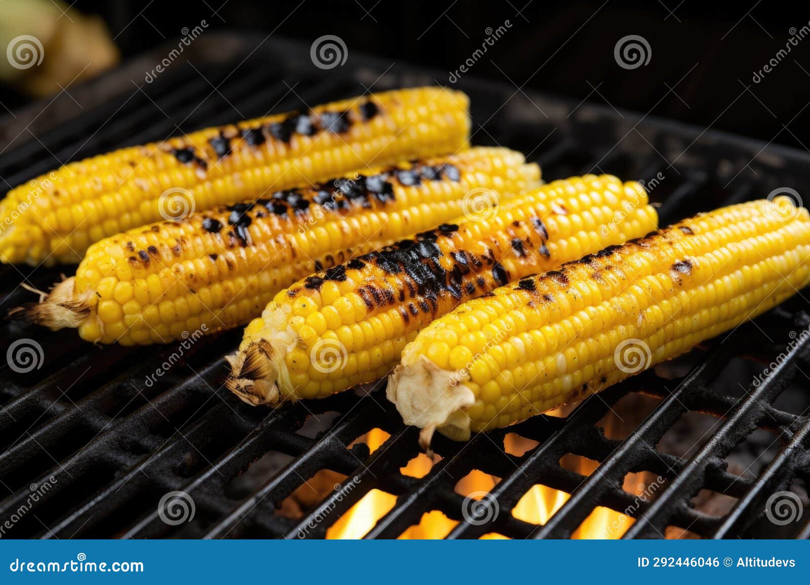 Charred Corn On Grill Stock Illustration | CartoonDealer.com #305980375