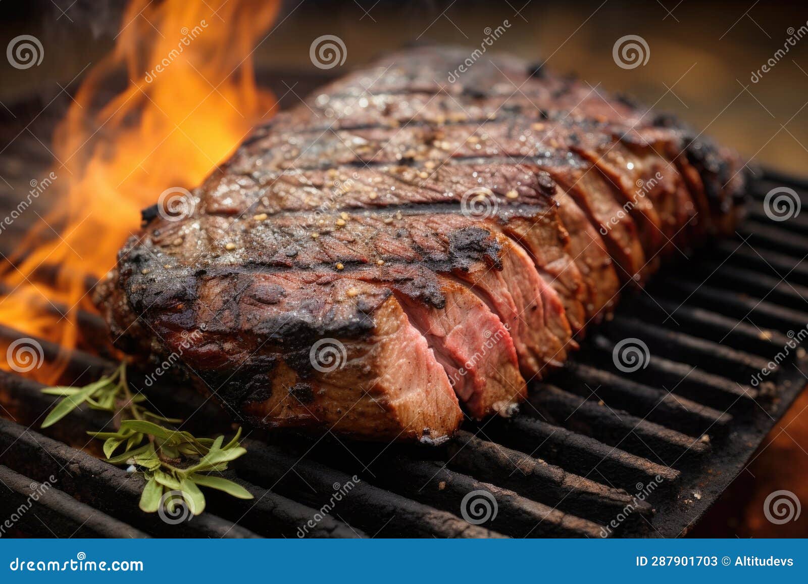 Charred Grill Marks on a Perfectly Cooked Steak Stock Image - Image of ...