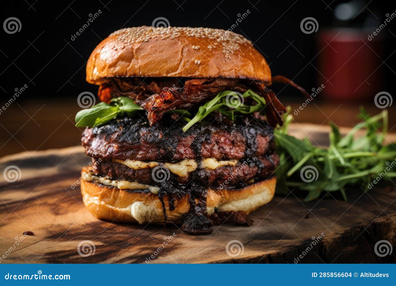 Charred Kangaroo Burger with Grill Marks Stock Photo - Image of cuisine ...