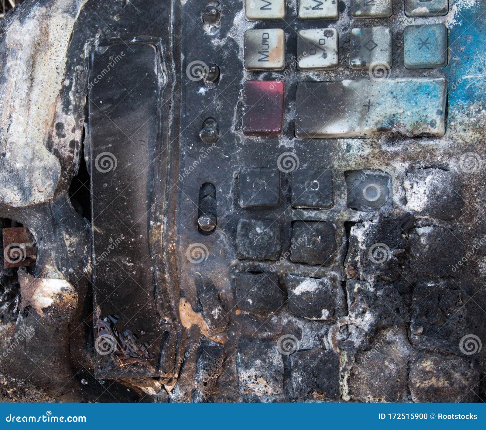 Charred and Melted Computer Keyboard Stock Photo - Image of damaged ...