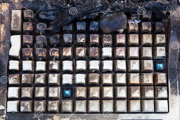 Charred and Melted Keyboard Stock Image - Image of fusty, object: 153199441