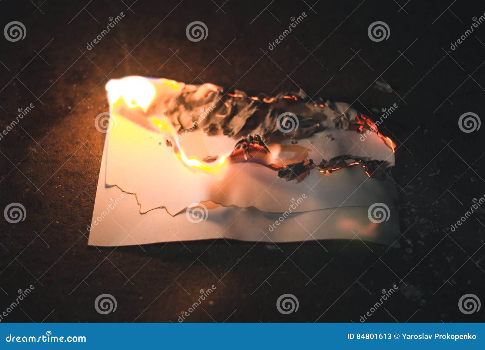 Charred the Paper Sheet on Dark Stock Image - Image of design ...