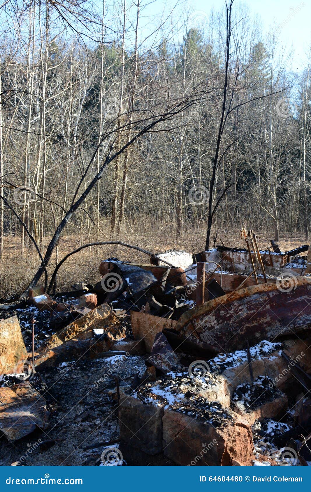 Charred rubble stock photo. Image of charred, forgotten - 64604480