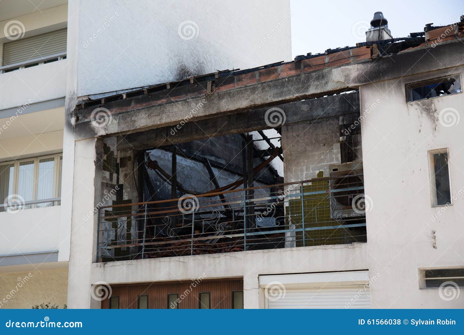 Charred Ruins and Remains of a Burned Down House Stock Photo - Image of ...