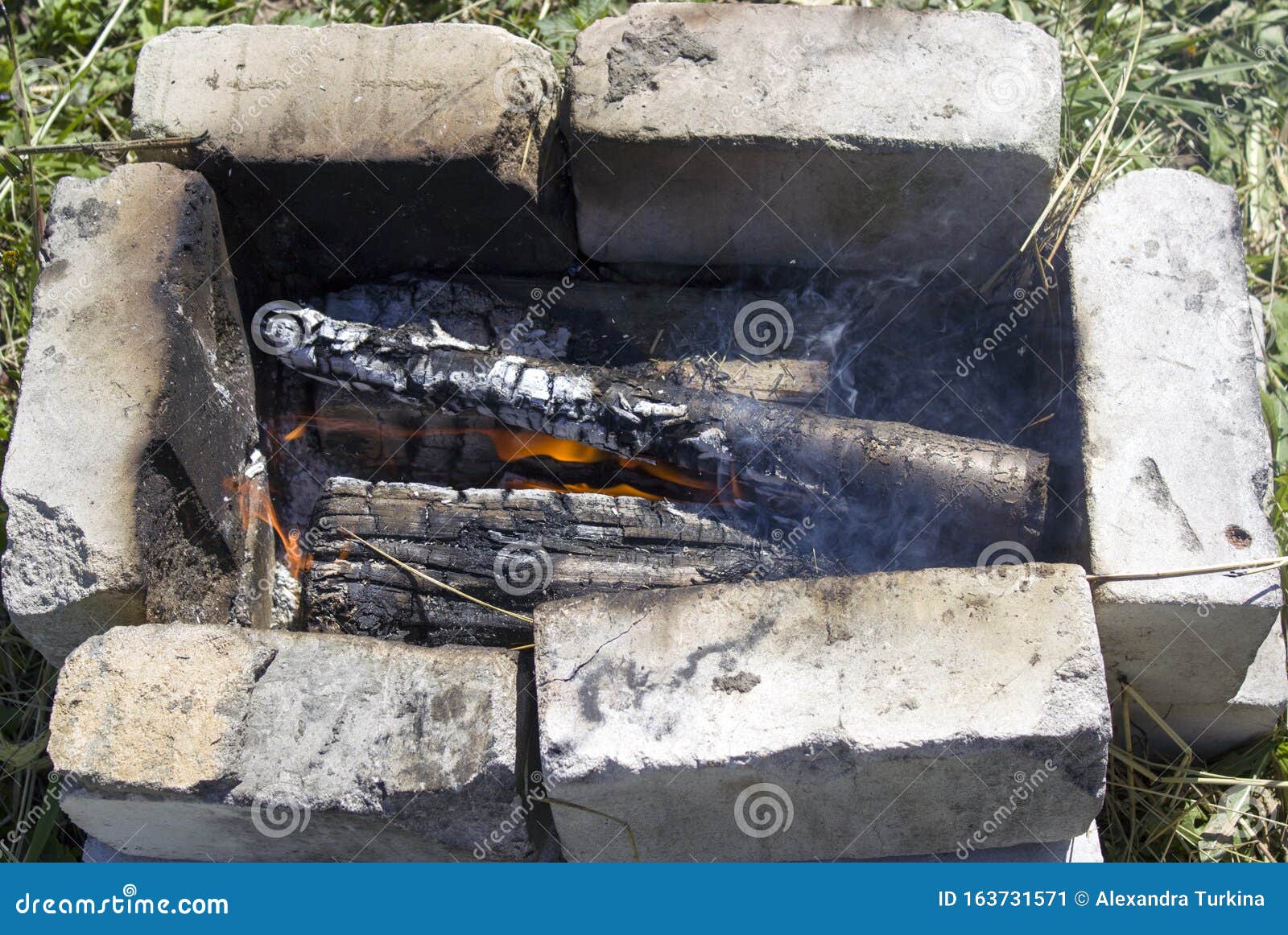 Charred Wood in the Fire is Burning Stock Image - Image of night ...