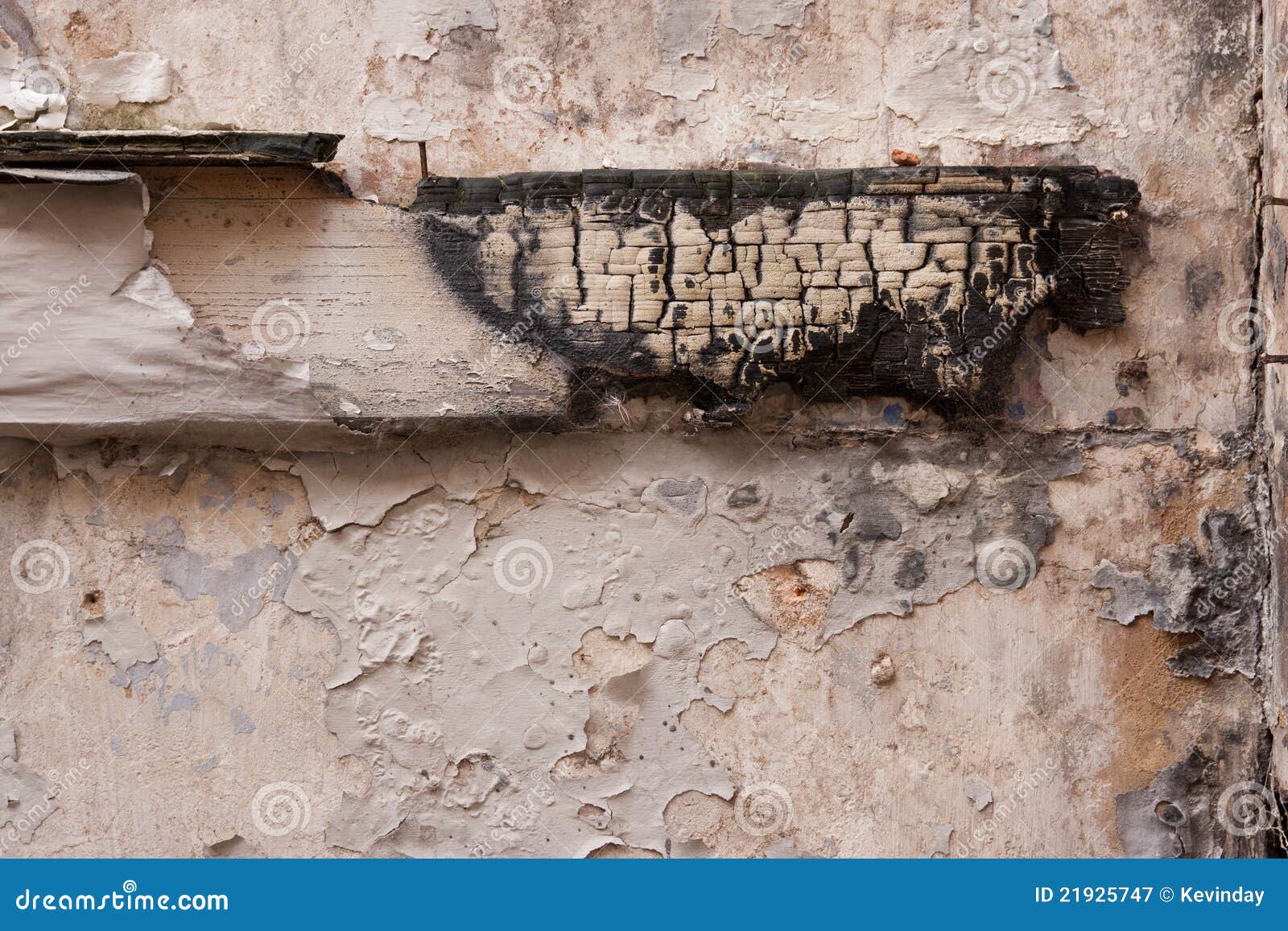 Charred Wood on a Plaster Wall Stock Image - Image of abandoned, grungy ...