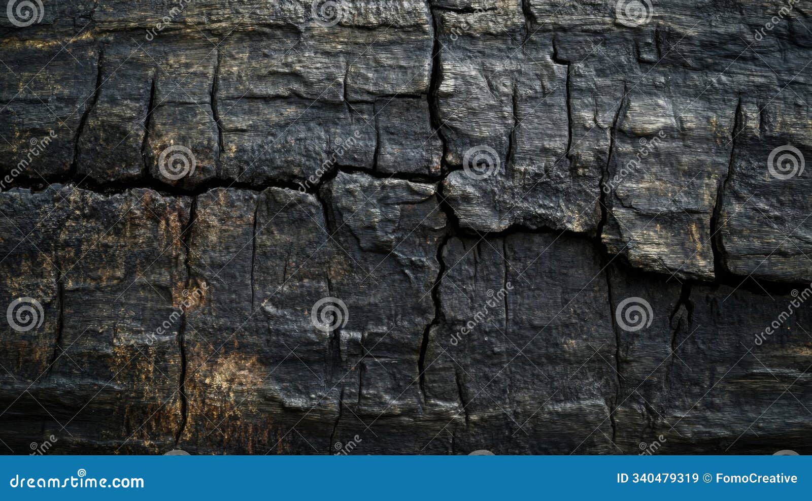 Charred Wood Texture with Deep Cracks and Grain Patterns Stock ...