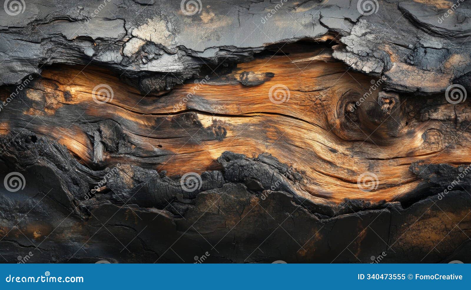 Charred Wood Texture with Exposed Grain Stock Illustration ...