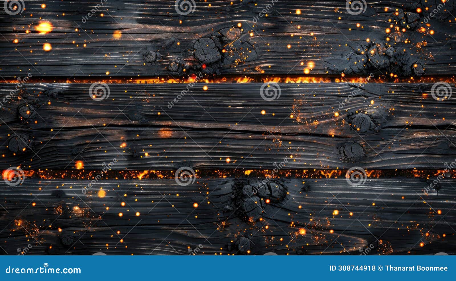 Charred Wood Texture Featuring Glowing Embers for a Dramatic Effect. Ai ...