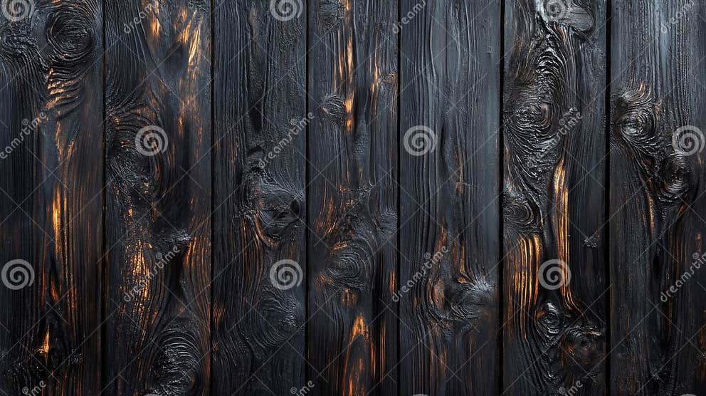 Charred Wooden Planks with Distinctive Grain Patterns Stock ...