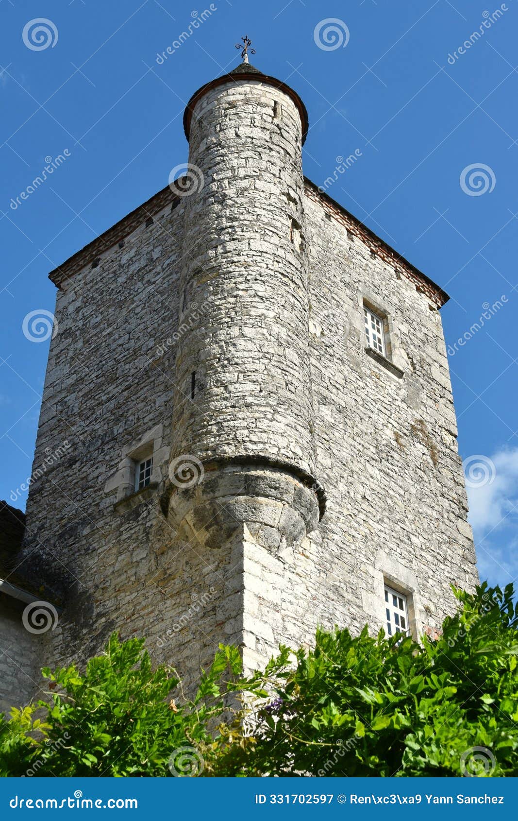 Fortified Medieval House with Turret in Martel in the Lot Stock Image ...