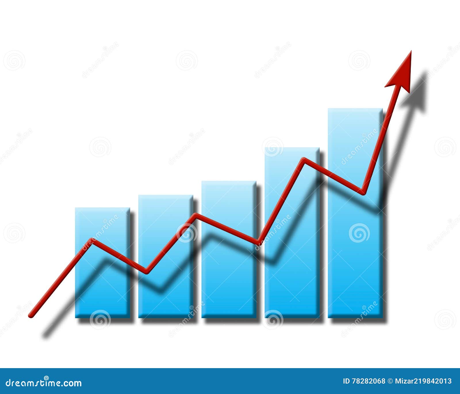 Chart and Arrow on a White Background in Progress Stock Illustration ...