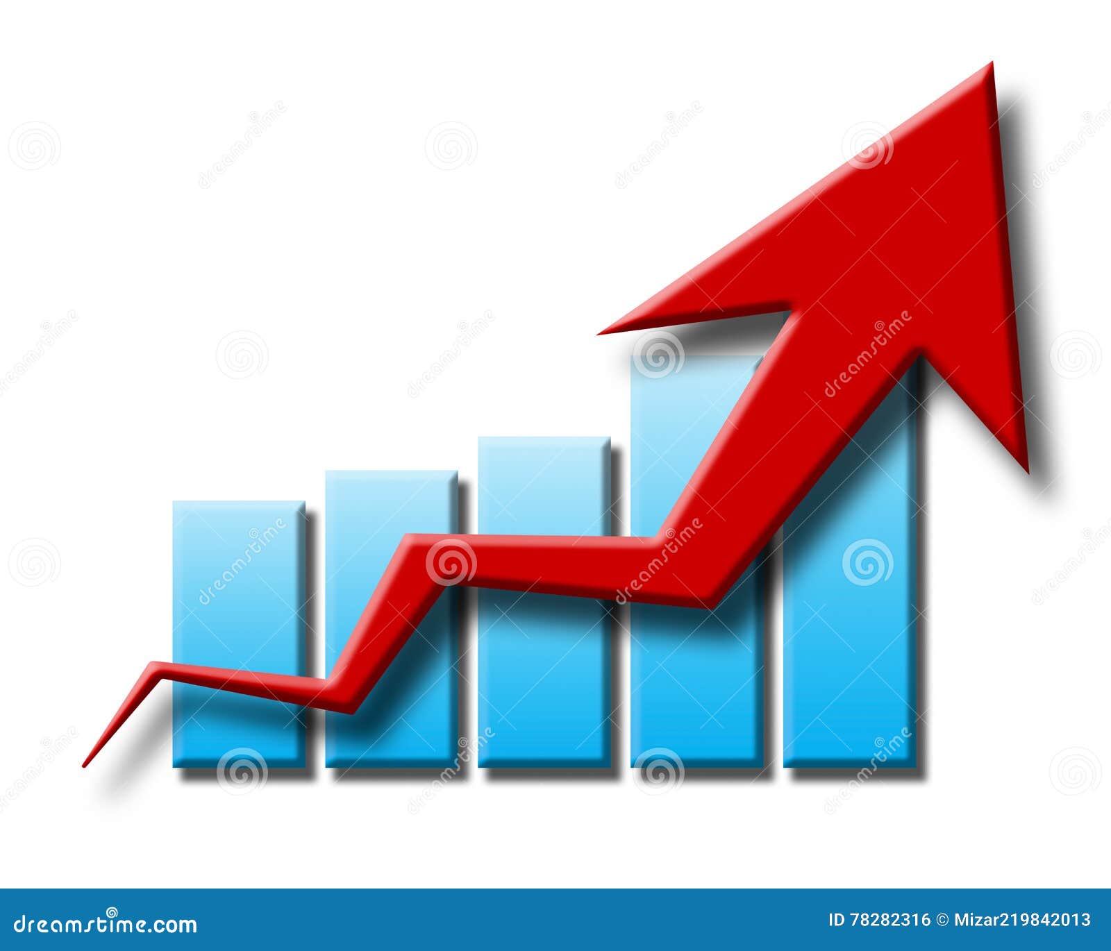 Chart and Arrow on a White Background in Progress Stock Illustration ...