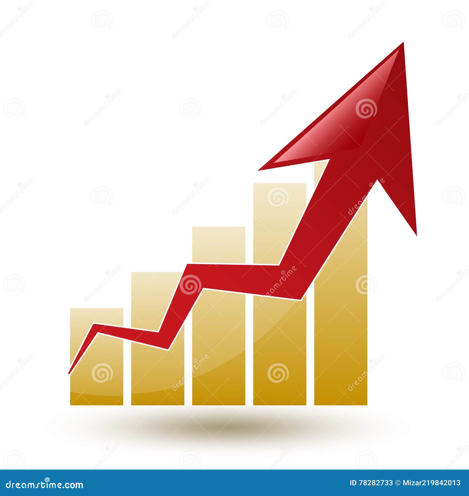 Chart and Arrow on a White Background in Progress Stock Vector ...