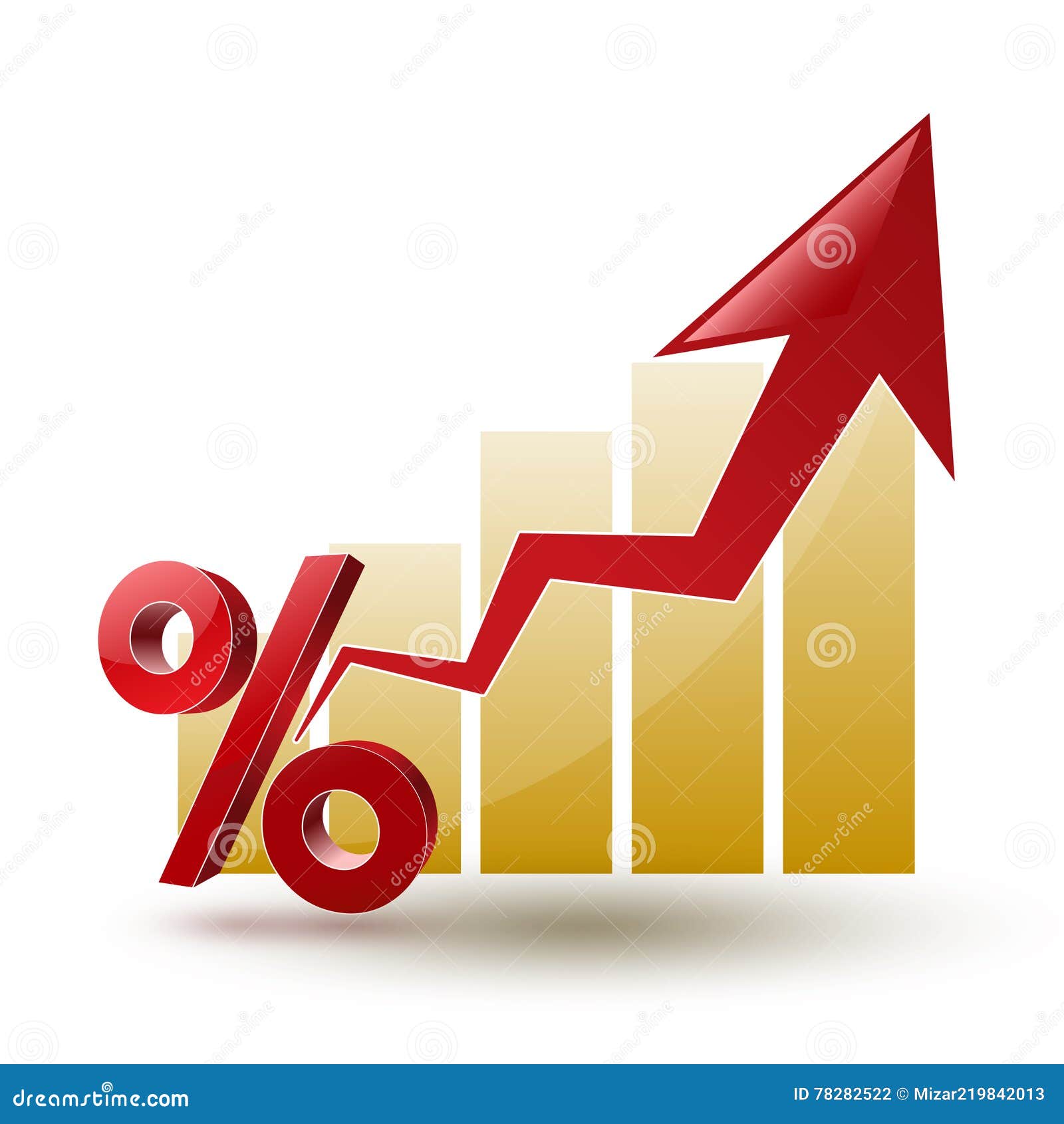 Chart and Arrow on a White Background in Regress Stock Vector ...