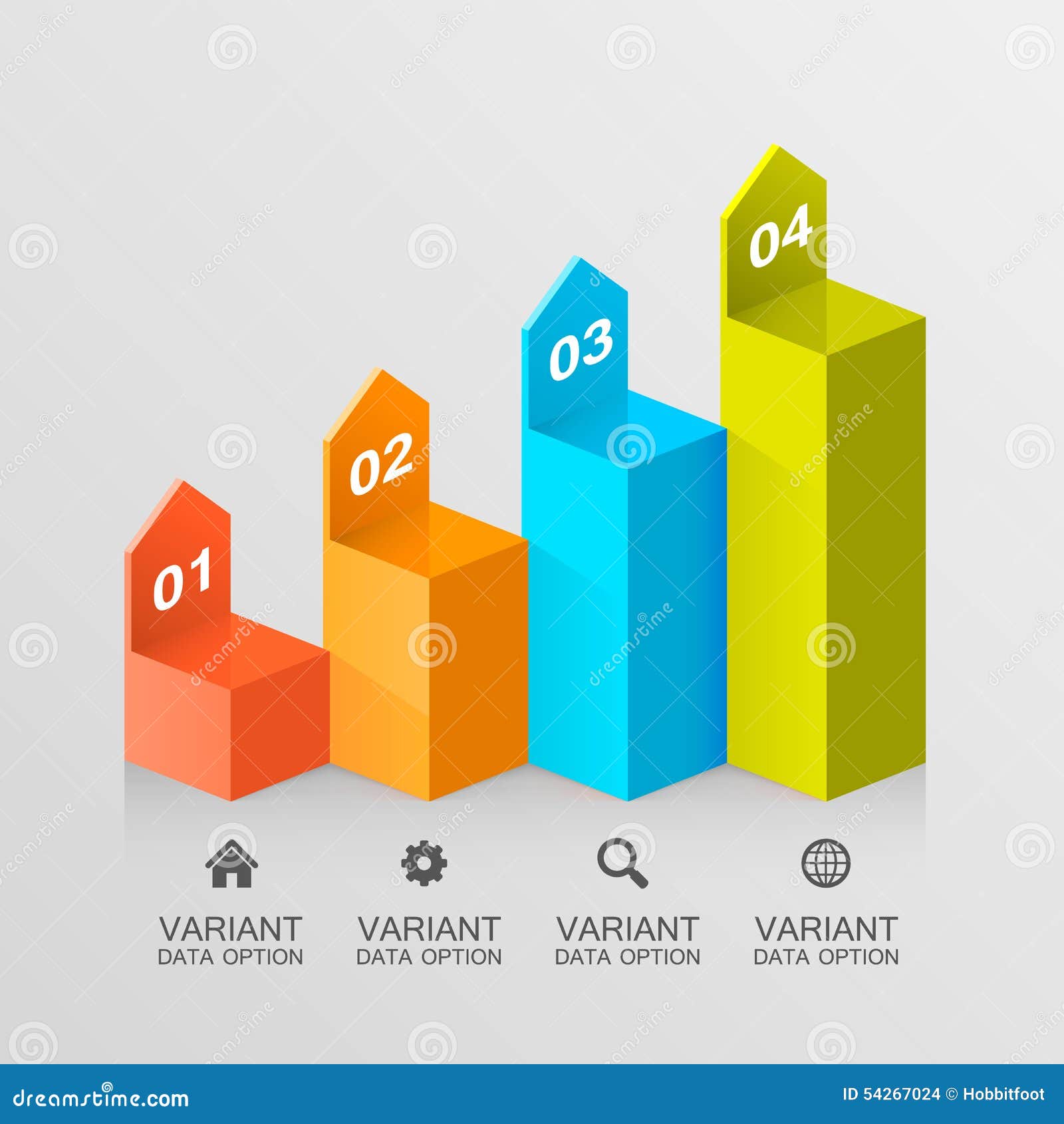 Chart with Arrows and Icons Stock Vector - Illustration of presentation ...