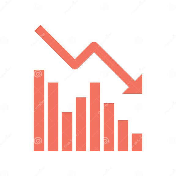 Chart with Bars Declining. Graph Trending Downwards Stock Vector ...