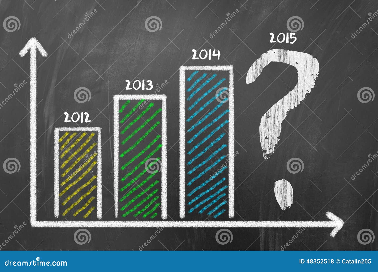 Chart with bars growing stock illustration. Illustration of question ...