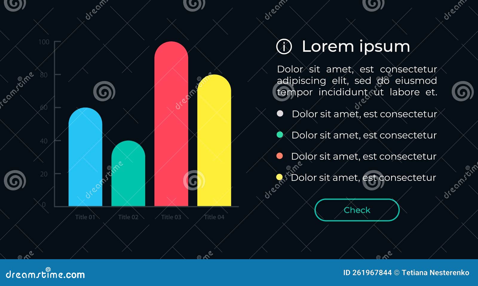 Chart with Bars Chart UI Element Template Stock Vector - Illustration ...