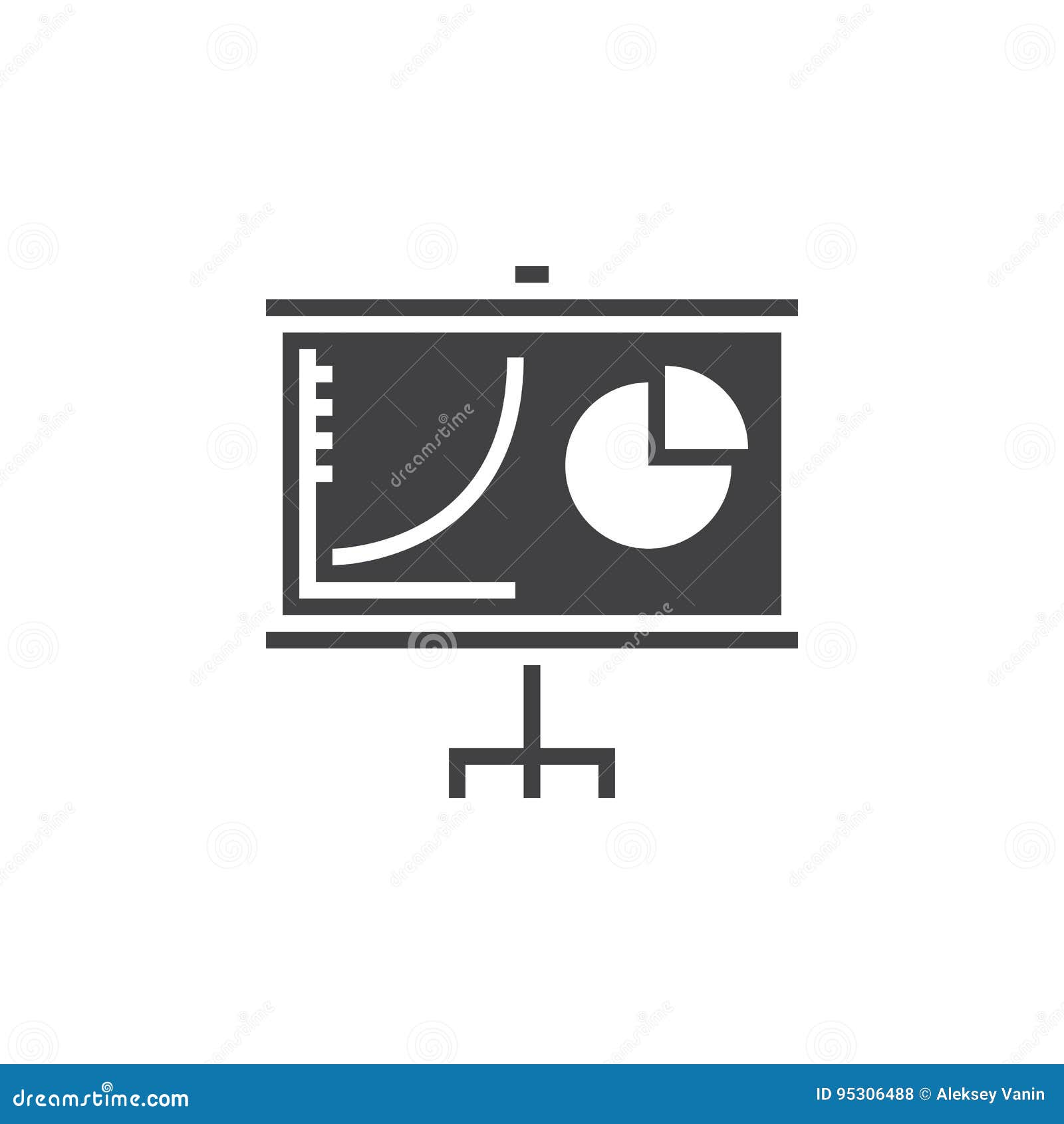 Chart Board Icon Vector, Solid Logo, Pictogram Isolated on White Stock ...