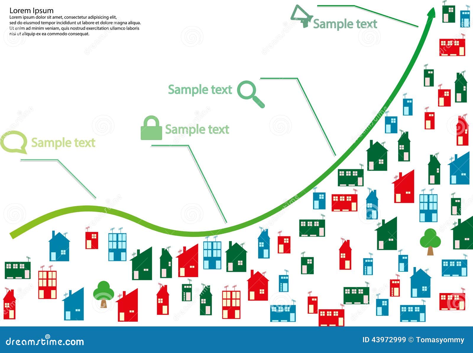 Chart with buildings stock vector. Illustration of architecture - 43972999