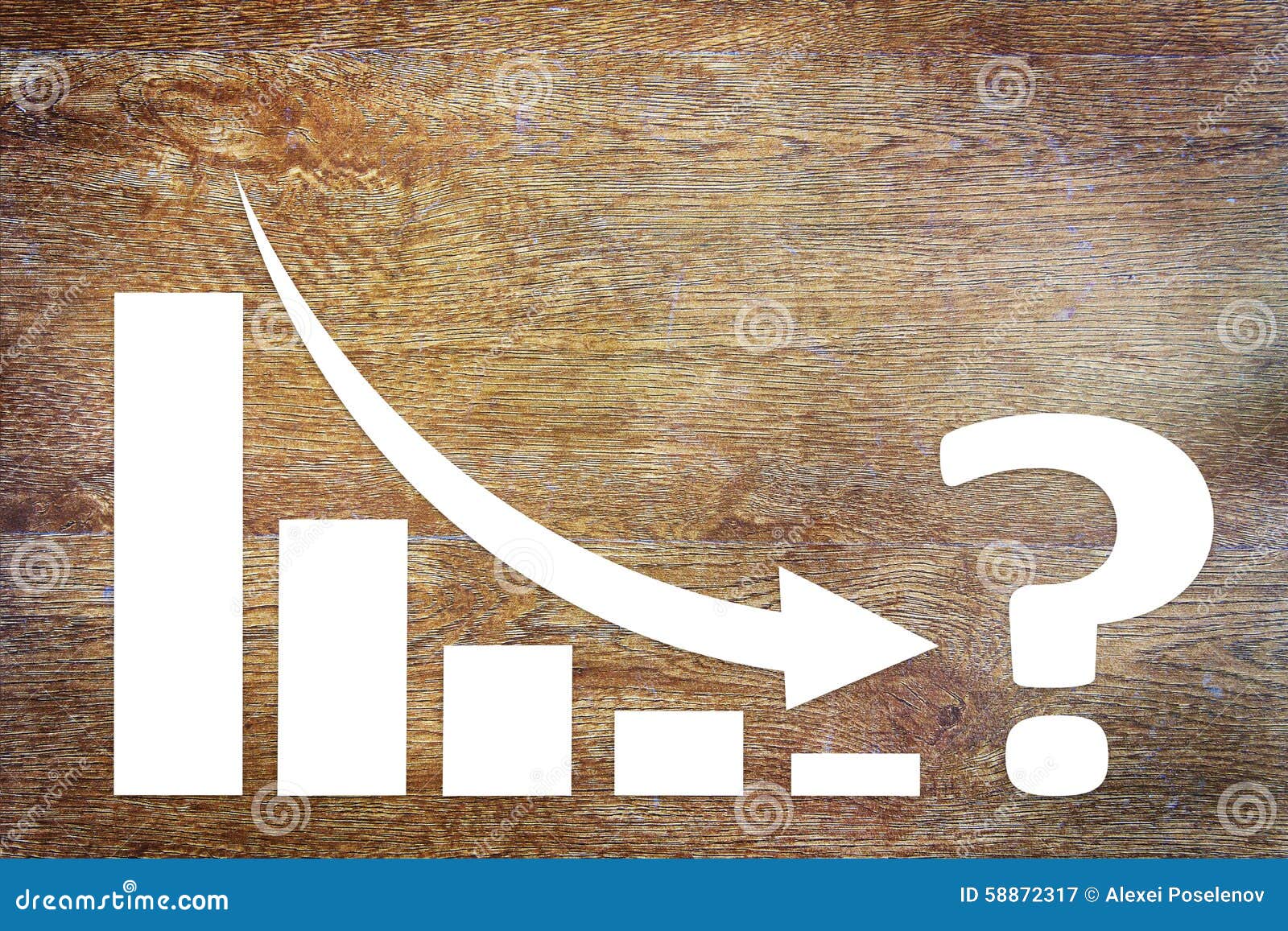 Chart of Business Decrease Challenge with an Arrow Falling Down Stock ...