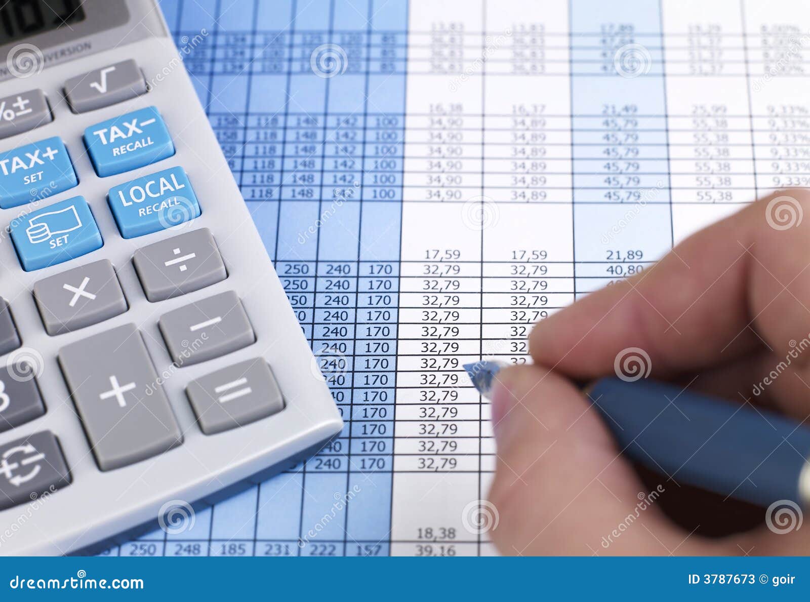 Chart and Calculator stock image. Image of print, figures - 3787673