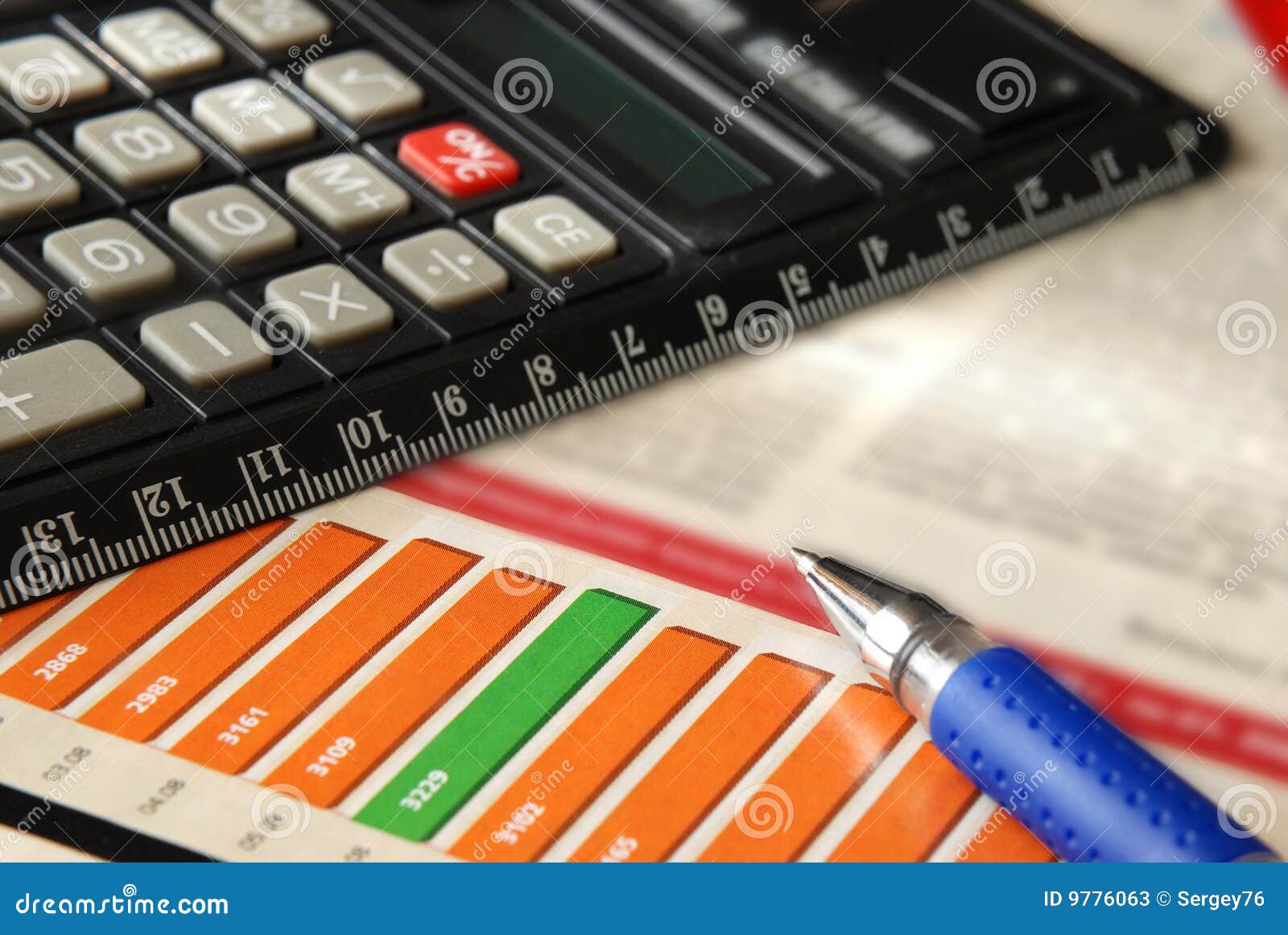 Chart with calculator stock image. Image of wealth, improvement - 9776063
