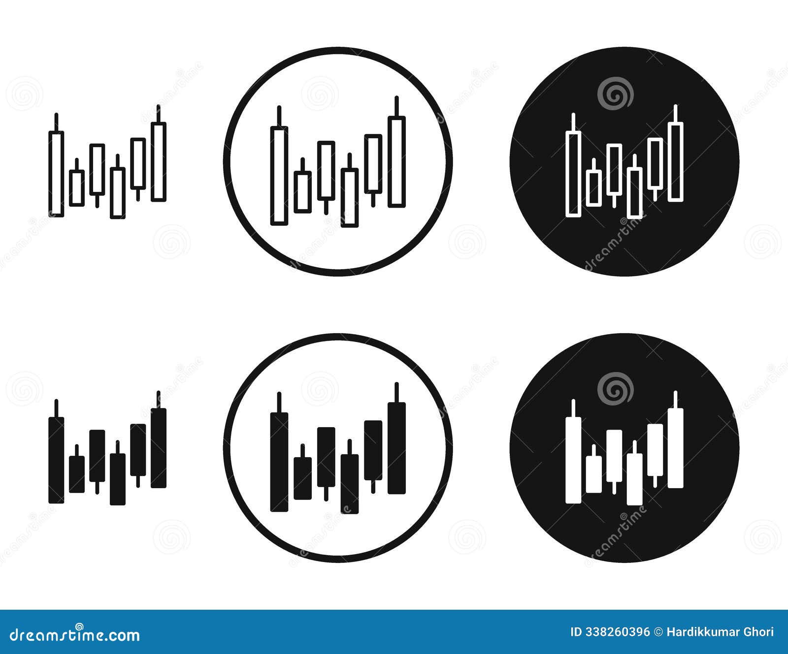 Chart candlestick icon(1 stock vector. Illustration of vector - 338260396