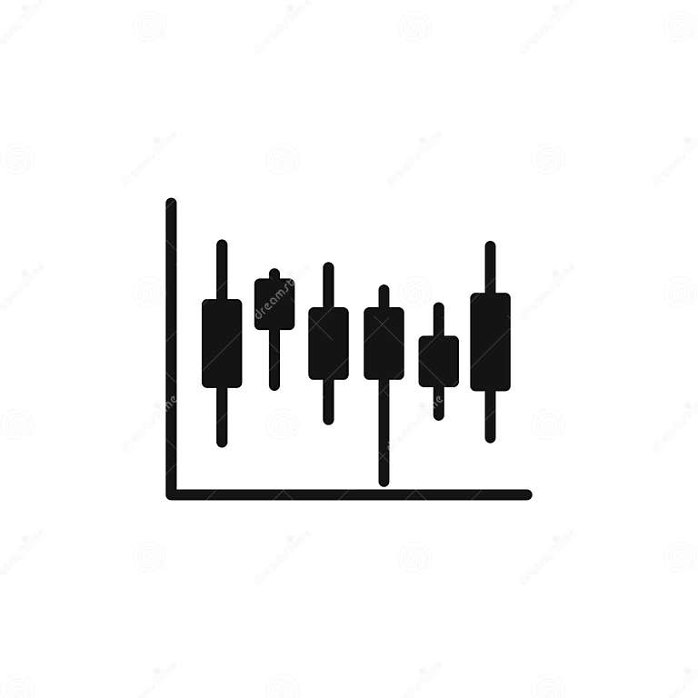 Chart Candlestick Icon Isolated on White Background Stock Vector ...