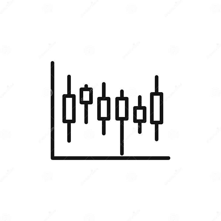 Chart Candlestick Icon Isolated on White Background Stock Vector ...