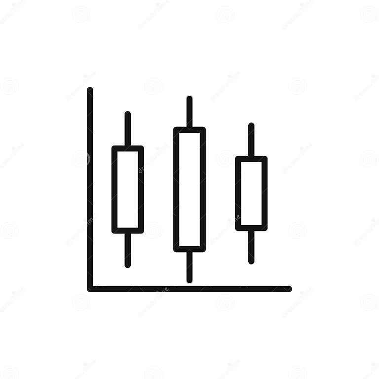 Chart Candlestick Icon Isolated on White Background Stock Vector ...