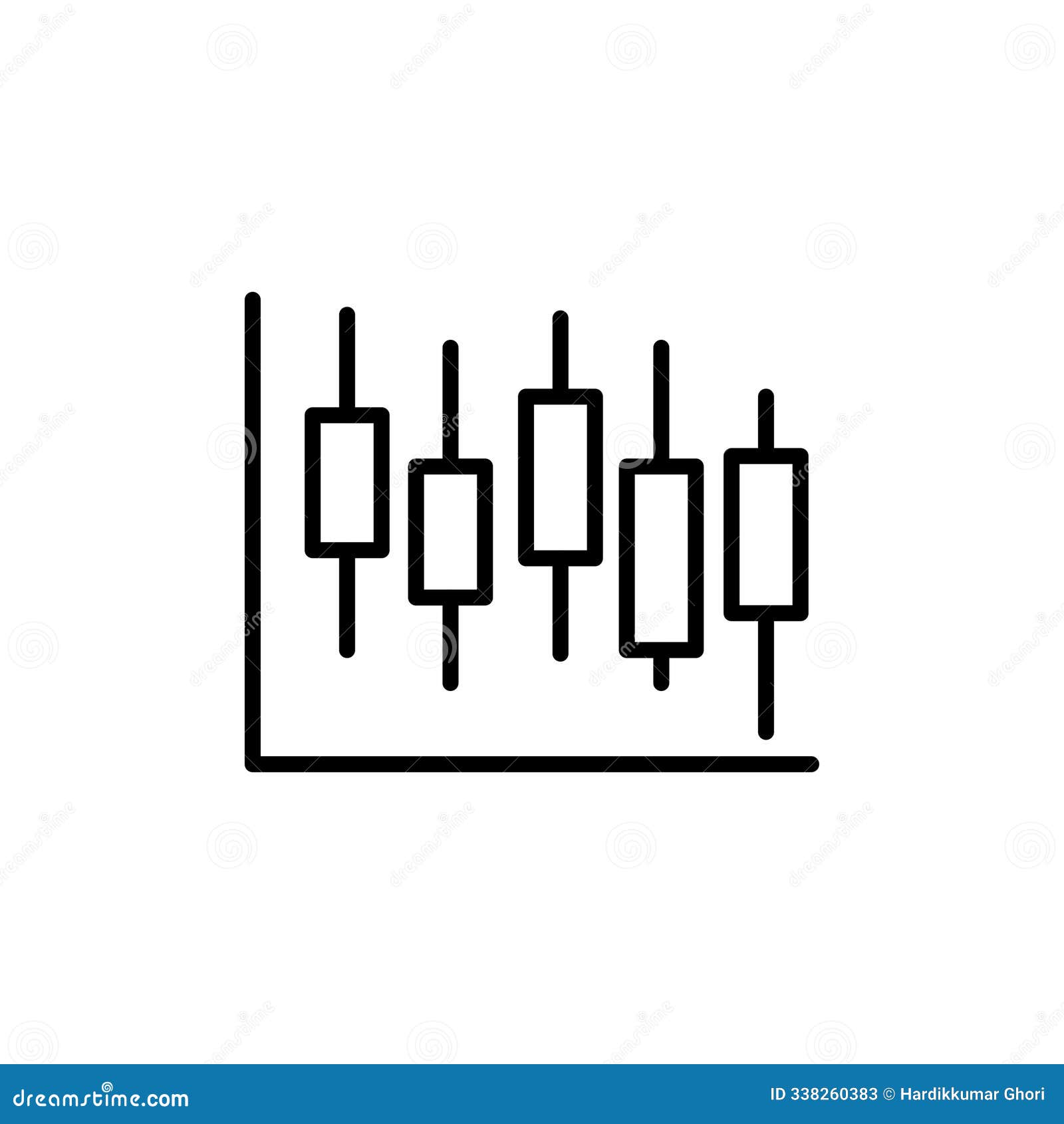 Chart Candlestick Icon Isolated on White Background Stock Vector ...